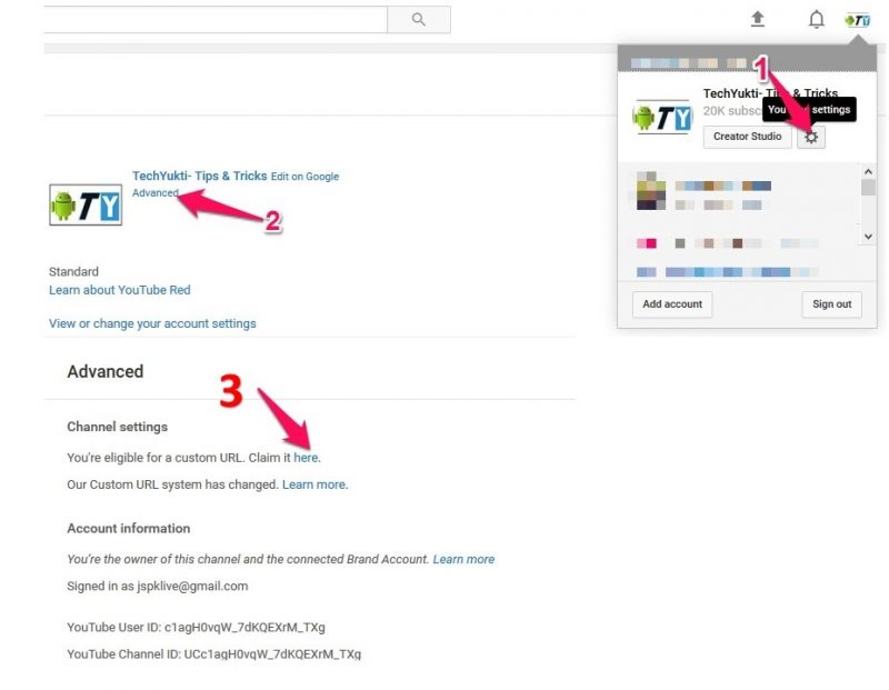 Youtube Custom URL Ko Kaise Change Kare - TechYukti